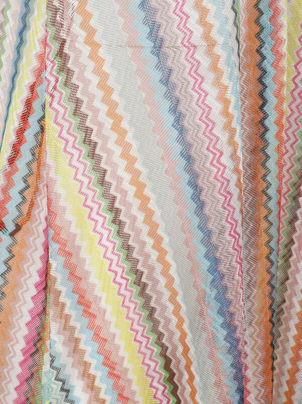 Missoni Spaghetti Strap V-neck Dress With Multicolored Stripes