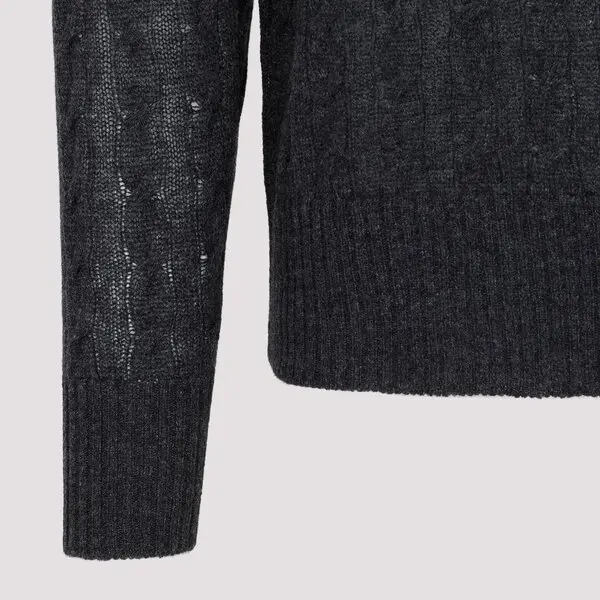 Etro Logo Embroidered Cable Knit Roll-neck Jumper