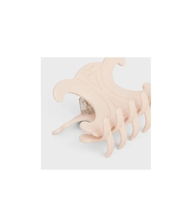 Celine Triomphe Hair Claw In Ivory Acetate And Steel
