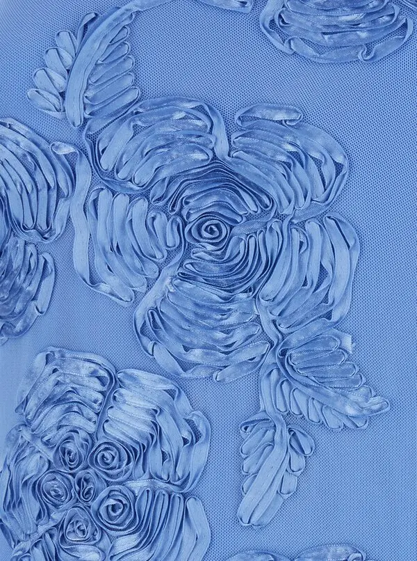 ROTATE BY BIRGER CHRISTENSEN High Neck Floral Applique Dress - Blue