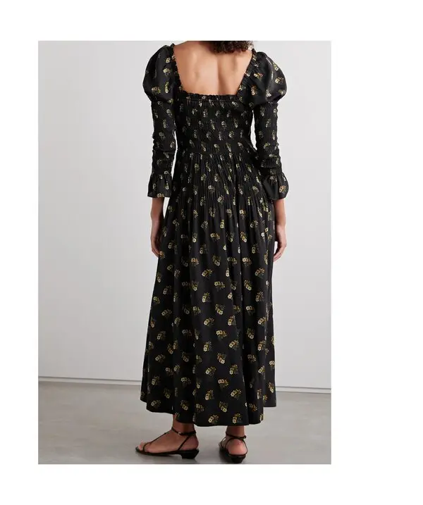 DÔEN Wilmina Floral Print Midi Dress