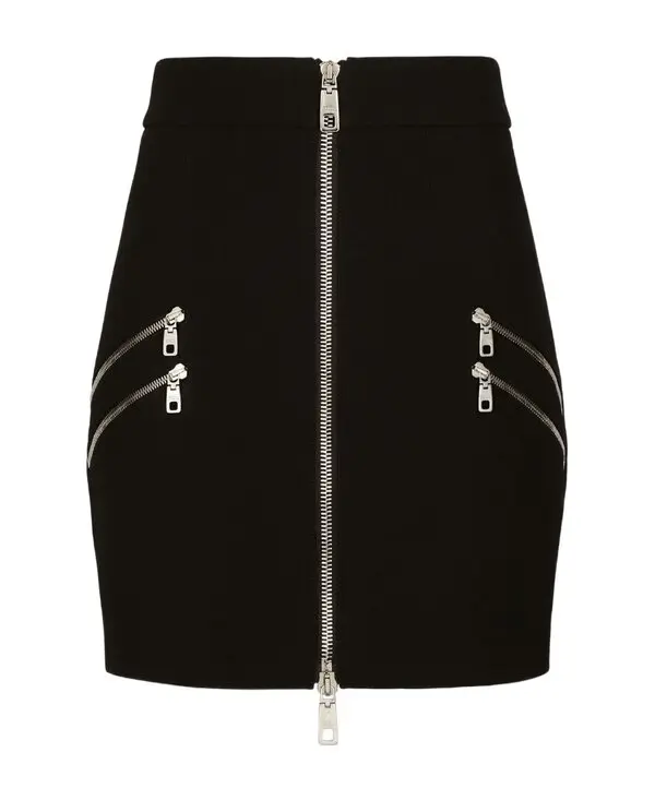 Dolce & Gabbana Wool High-waist Zipped Mini Skirt
