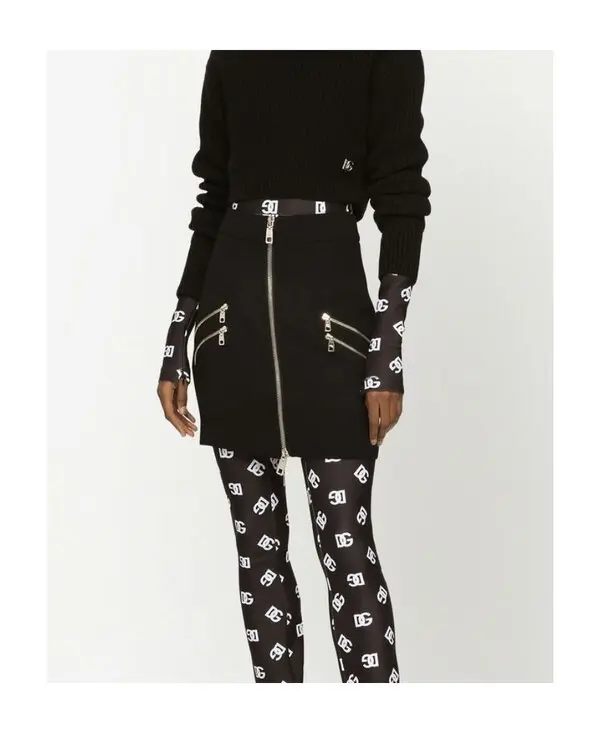 Dolce & Gabbana Wool High-waist Zipped Mini Skirt