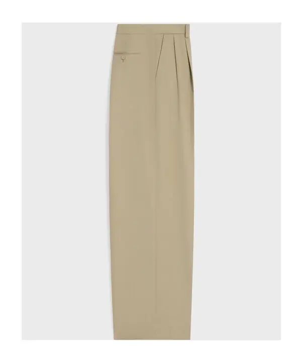Celine Pleated Trousers In Cotton And Wool Gabardine