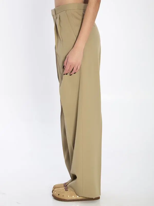 Celine Pleated Trousers In Cotton And Wool Gabardine