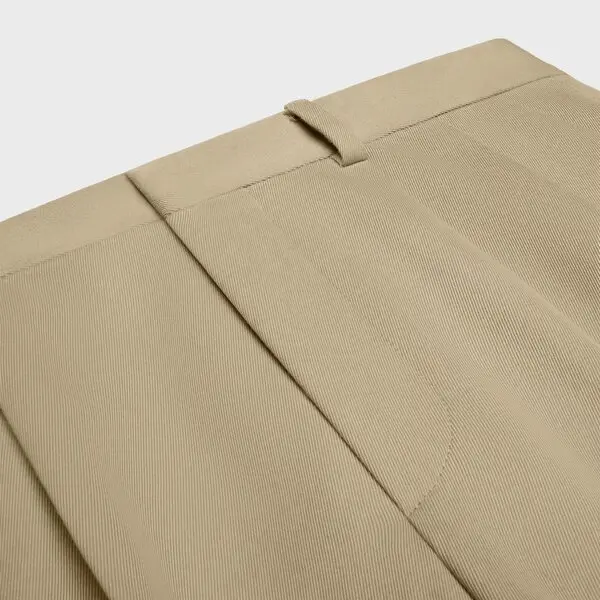Celine Pleated Trousers In Cotton And Wool Gabardine