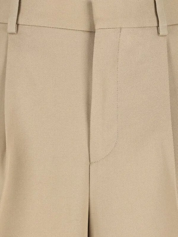 Celine Pleated Trousers In Cotton And Wool Gabardine
