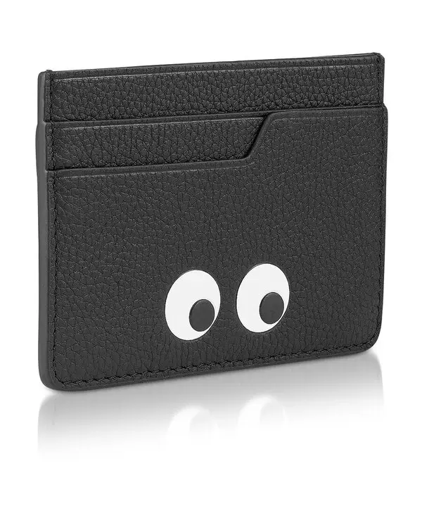ANYA HINDMARCH Eyes Hammered Card Holder - Black