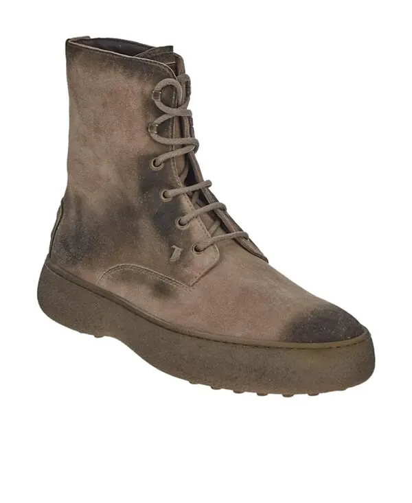 TOD'S W.g. Lace-up Ankle Boots - Gray