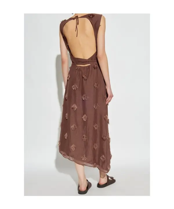 SAMSOE SAMSOE Samsøe Samsøe Saportofino Dress Asymmetrical Hem & Open Back - Red