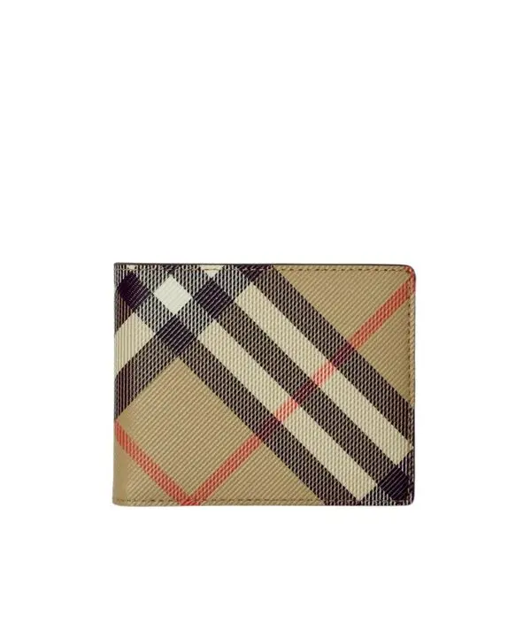 Burberry Check-printed Bi-fold Wallet - Sand-colored