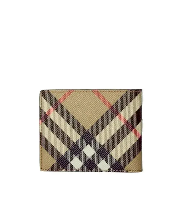 Burberry Check-printed Bi-fold Wallet - Sand-colored