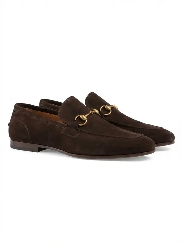 Gucci Jordaan Horsebit Detail Slip-on Loafers - Brown