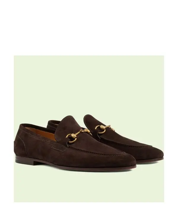 Gucci Jordaan Horsebit Detail Slip-on Loafers - Brown