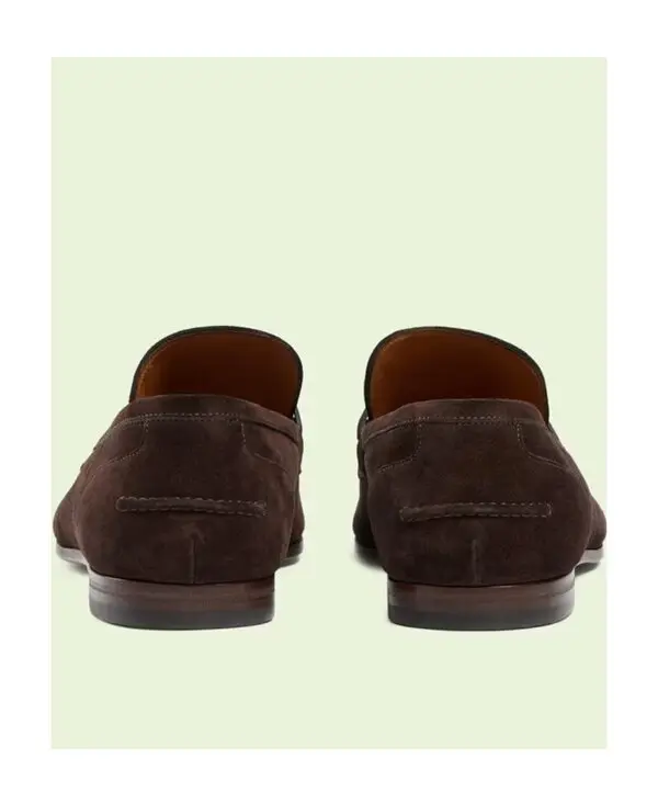 Gucci Jordaan Horsebit Detail Slip-on Loafers - Brown