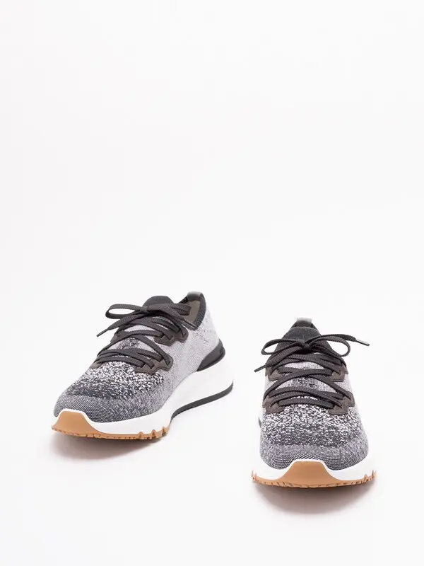 Brunello Cucinelli Round Toe Lace-up Sneakers - Gray