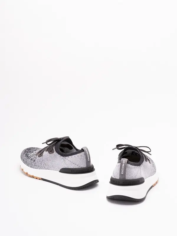 Brunello Cucinelli Round Toe Lace-up Sneakers - Gray
