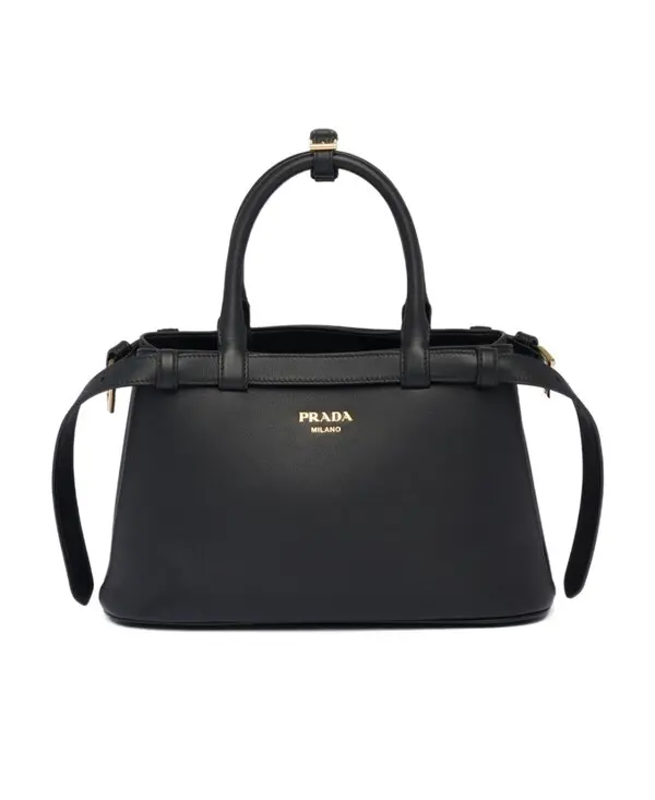 Prada Small Leather Handbag With Double Belt