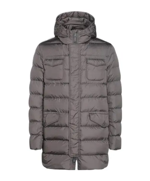 Herno Hooded Quilted Down Coat - Gray