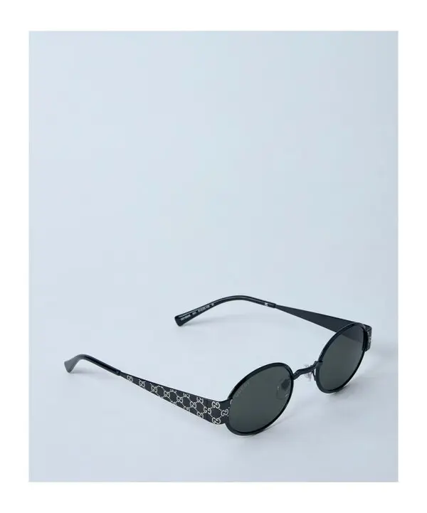 Gucci Oval Frame Sunglasses With Logo Detail