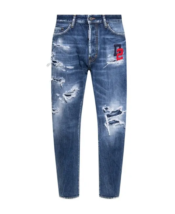 Dsquared2 Logo Patch Distressed Jeans