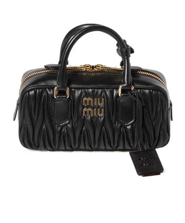 Miu Miu Matelassé Zipped Handbag - Black