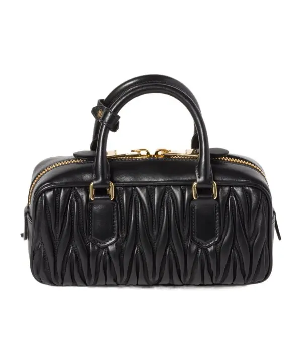 Miu Miu Matelassé Zipped Handbag - Black