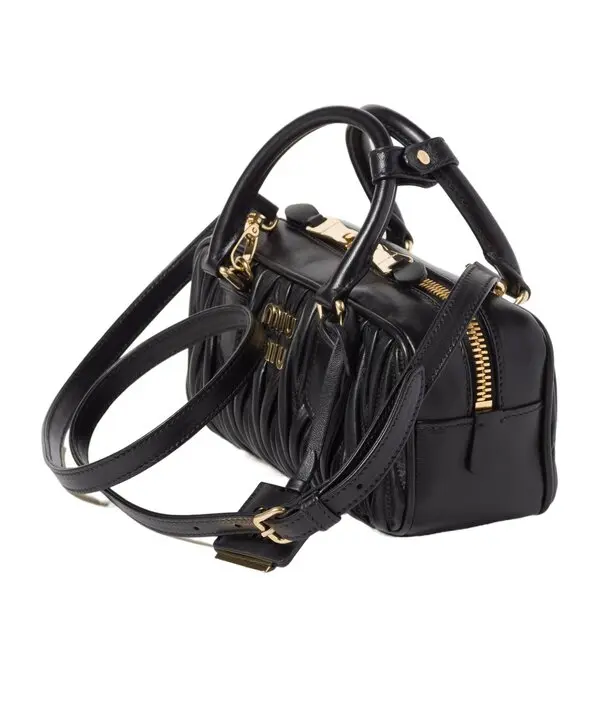 Miu Miu Matelassé Zipped Handbag - Black