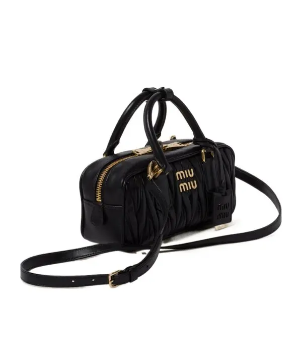 Miu Miu Matelassé Zipped Handbag - Black