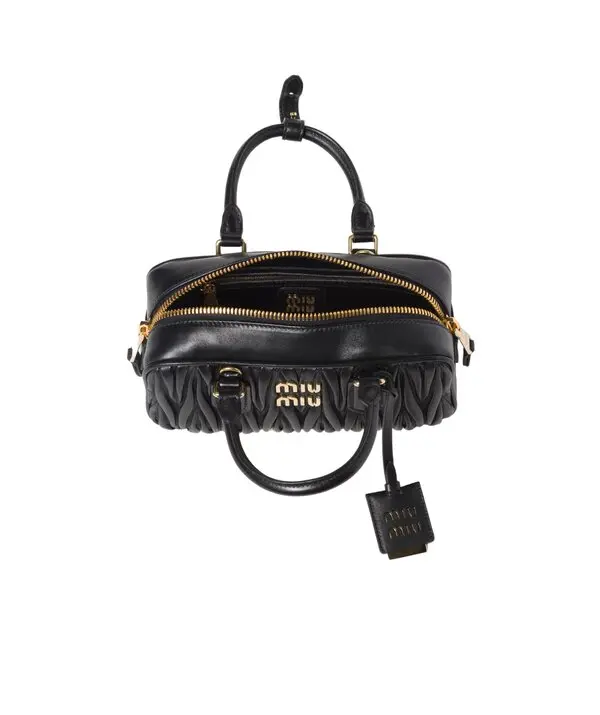 Miu Miu Matelassé Zipped Handbag - Black