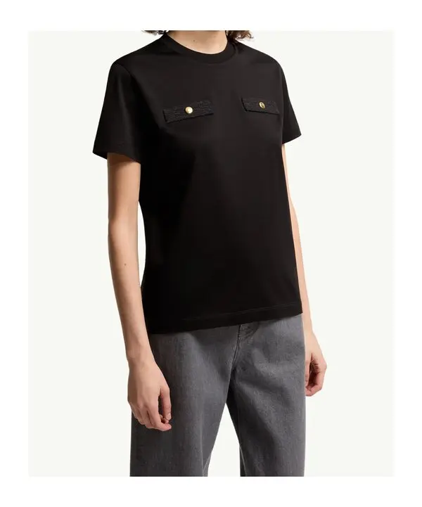 Moncler Button Detailed Crewneck T-shirt