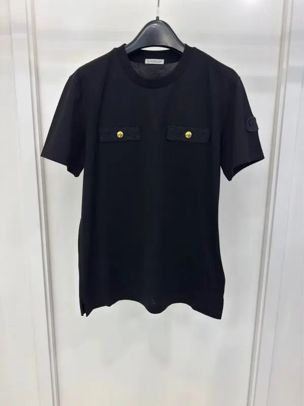 Moncler Button Detailed Crewneck T-shirt