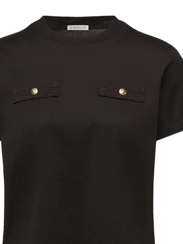 Moncler Button Detailed Crewneck T-shirt