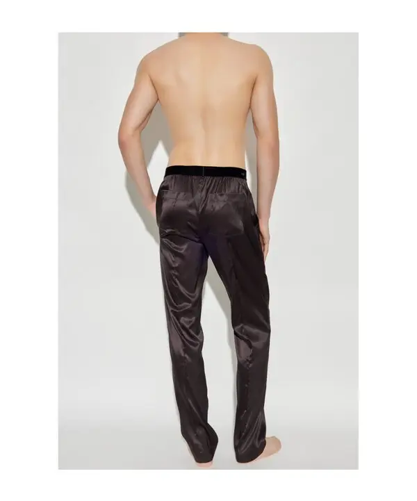 TOM FORD Logo-waistband Pyjama Pants - Brown