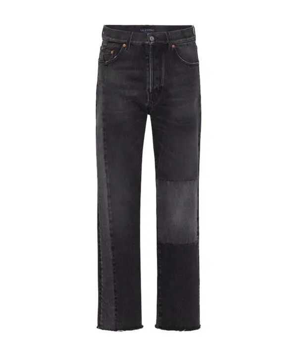 Valentino Garavani Patchwork Detailed Tapered Jeans