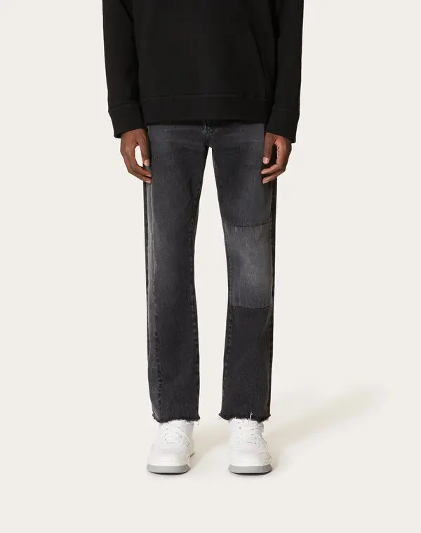 Valentino Garavani Patchwork Detailed Tapered Jeans