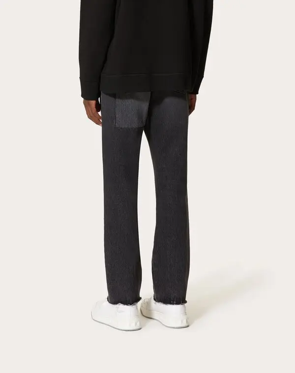 Valentino Garavani Patchwork Detailed Tapered Jeans