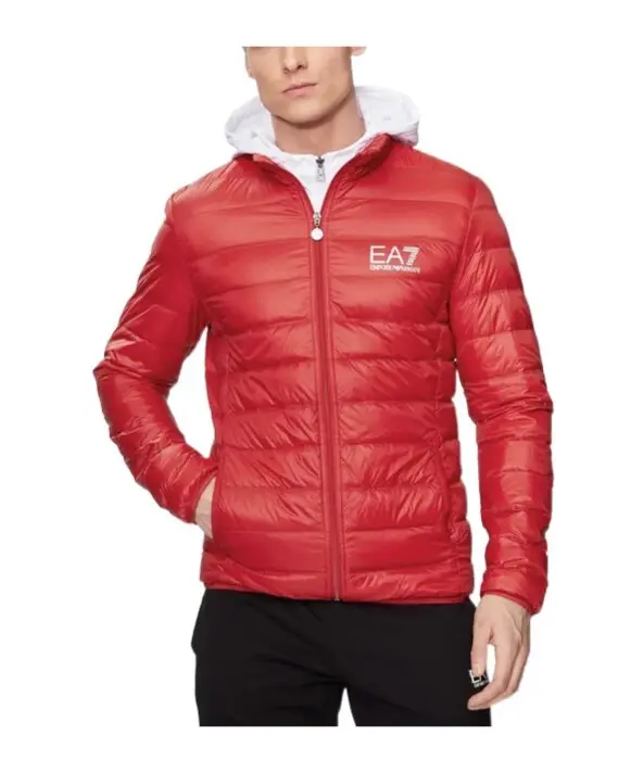 EA7 Quilted Hooded Down Jacket