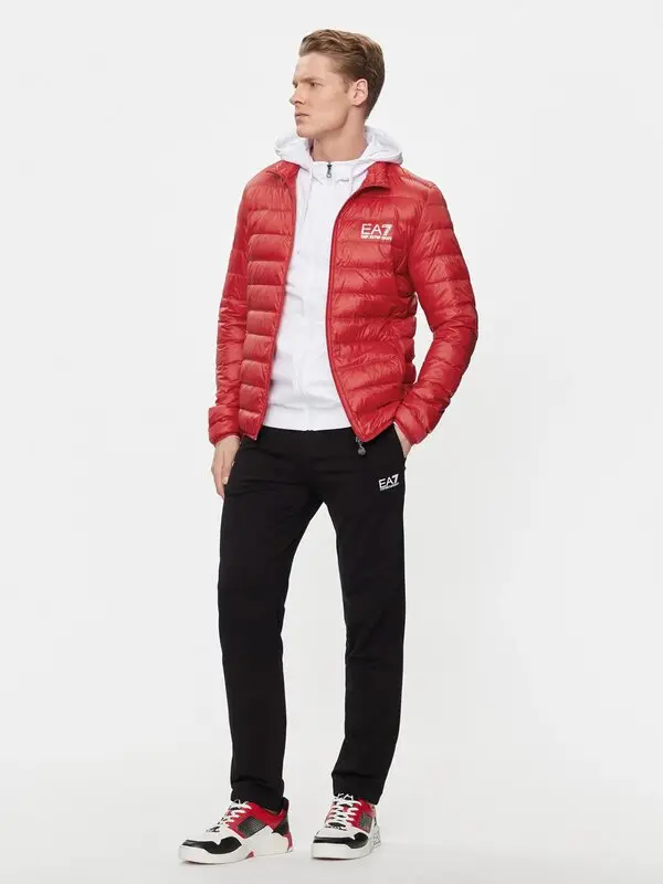 EA7 Quilted Hooded Down Jacket