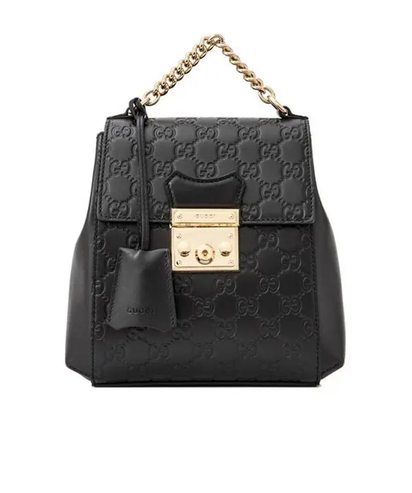 Gucci Gg Embossed Lock-up Backpack - Black