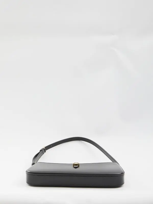 Celine Tina Shoulder Bag In Shiny Calfskin - Black