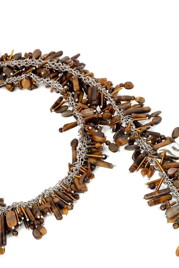 Dries Van Noten Embroidered Beaded Scarf Necklace