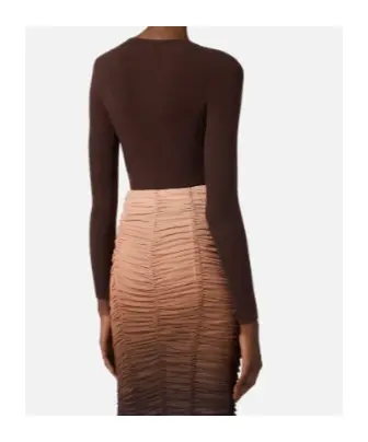 Elisabetta Franchi Micro-braided Knit Cardigan - Cocoa