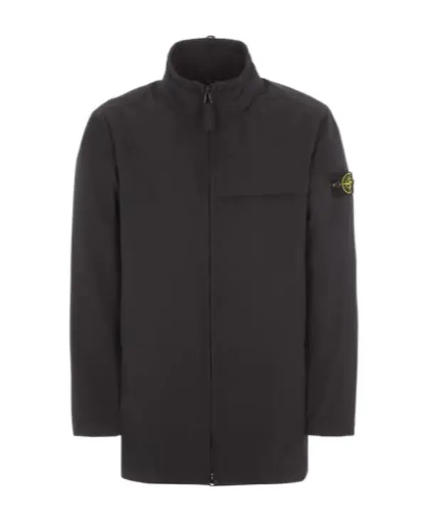 Stone Island Logo Patch Zip-up Jacket - Black