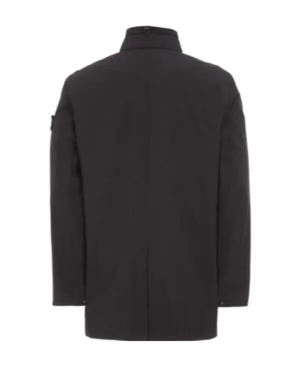 Stone Island Logo Patch Zip-up Jacket - Black