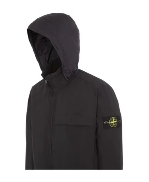 Stone Island Logo Patch Zip-up Jacket - Black