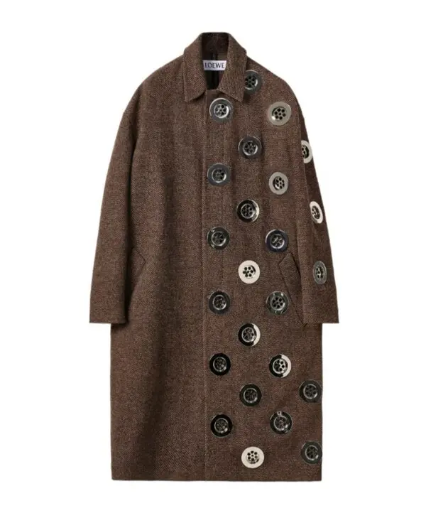 Loewe Sinkhole Embellished Wool Coat