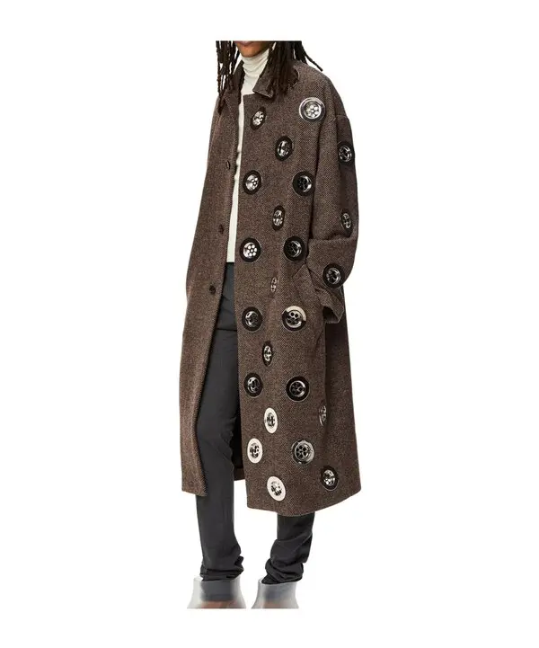 Loewe Sinkhole Embellished Wool Coat