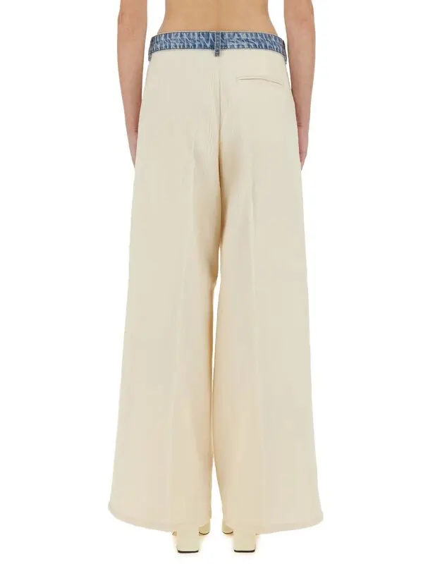Moschino Wide Leg Relaxed Fit Pants - Nude