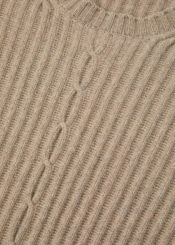 Loro Piana Plane Tree Ribbed Crewneck Jumper
